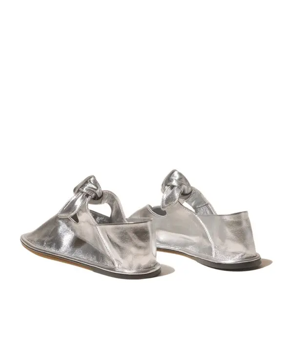 Hereu Metallic Ballerina Flats - Silver