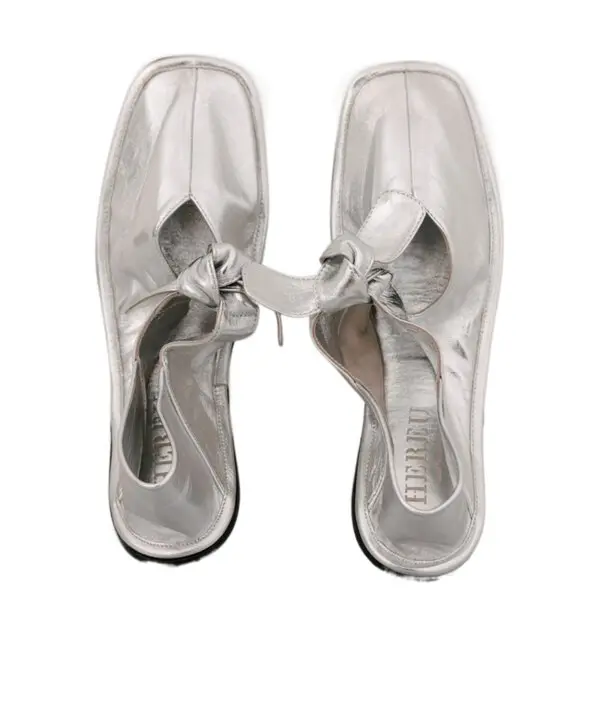 Hereu Metallic Ballerina Flats - Silver