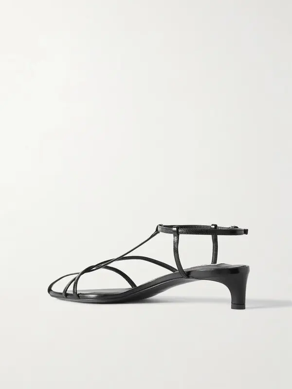 JIL SANDER Leather Strappy High-heeled Sandals - Black