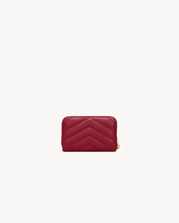 Saint Laurent Cassandre Quilted Wallet - Deep Red
