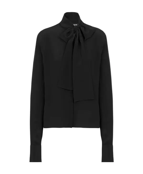 Balmain Crepe Shirt With Bow Detail
