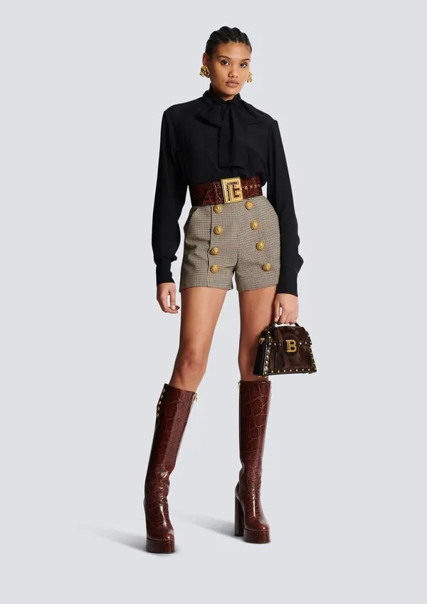 Balmain Crepe Shirt With Bow Detail
