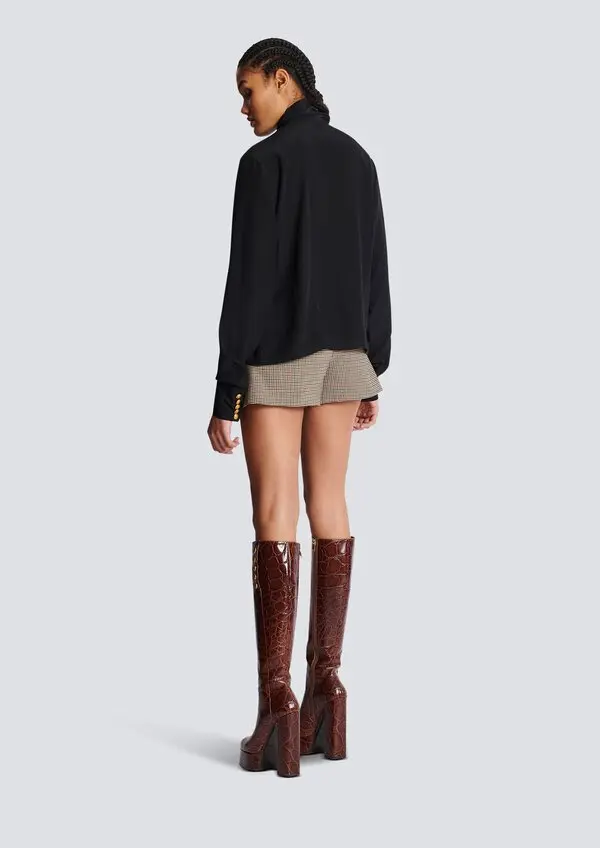 Balmain Crepe Shirt With Bow Detail