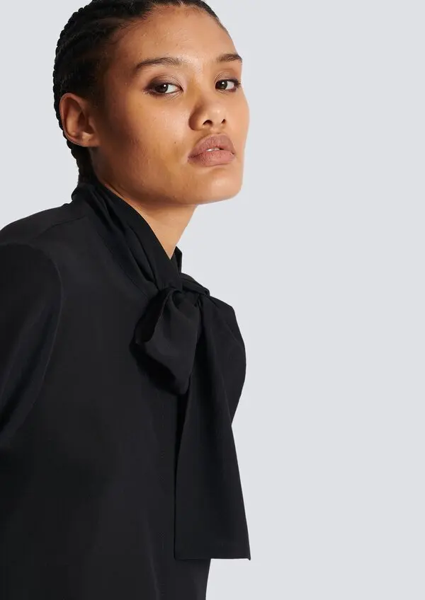 Balmain Crepe Shirt With Bow Detail