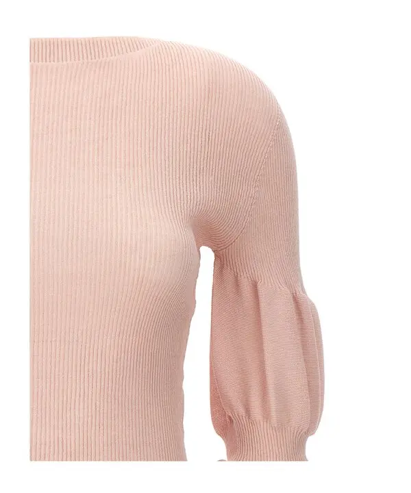 Issey Miyake Puff Sleeve Knit Top - Nude