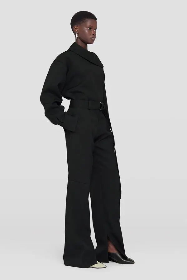 JIL SANDER Belted High-waist Wide-leg Trousers