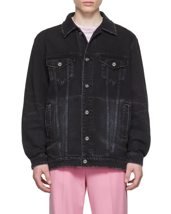 We11Done Lapel Long-sleeved Denim Coat