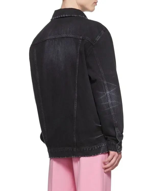 We11Done Lapel Long-sleeved Denim Coat