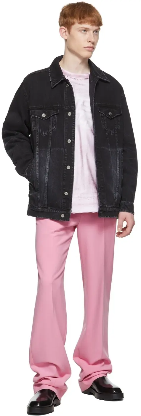 We11Done Lapel Long-sleeved Denim Coat
