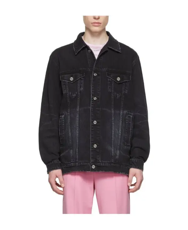 We11Done Lapel Long-sleeved Denim Coat