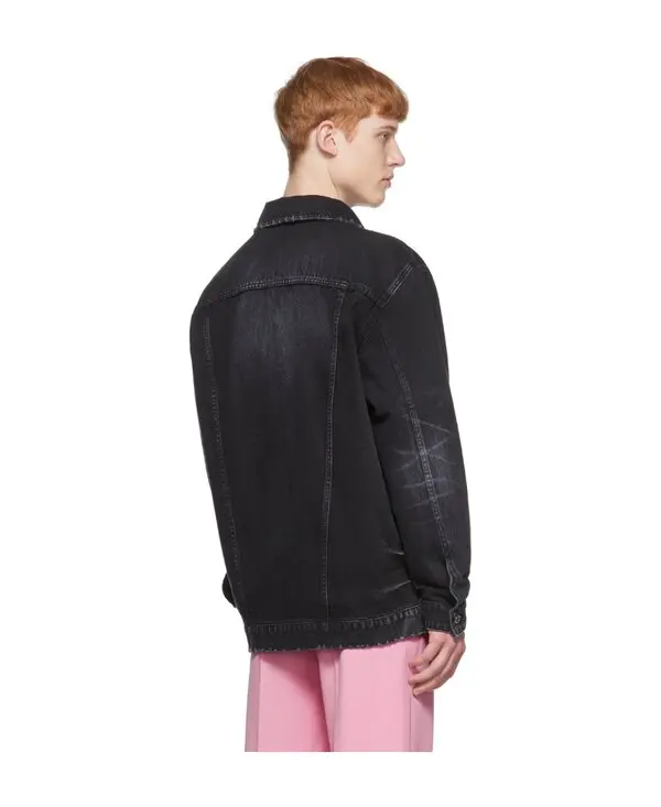 We11Done Lapel Long-sleeved Denim Coat