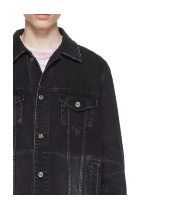 We11Done Lapel Long-sleeved Denim Coat