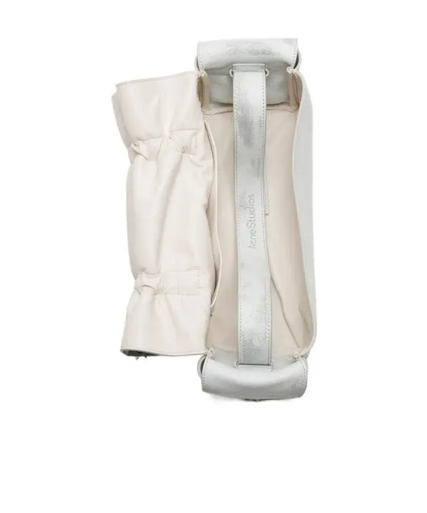 Acne Studios Brushed Leather Pocket Top Handle Bag - White/grey