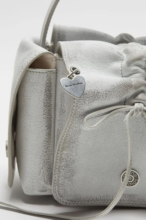 Acne Studios Brushed Leather Pocket Top Handle Bag - White/grey