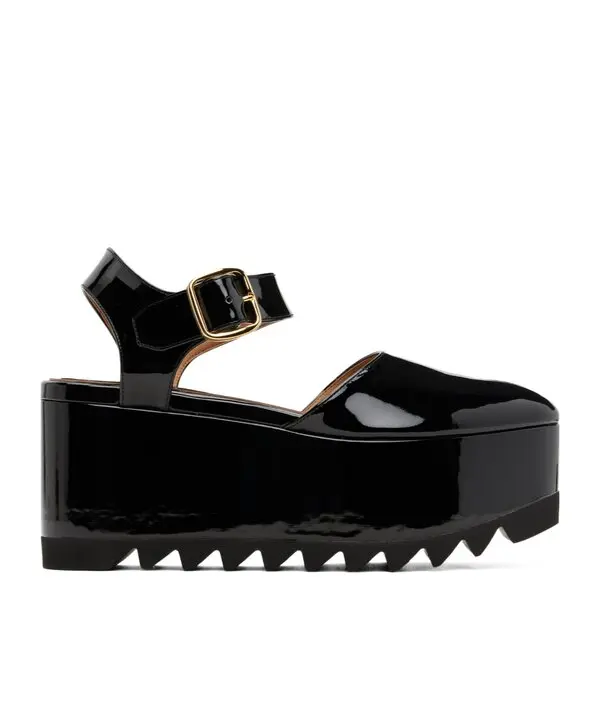Stella McCartney Elyse Platform Sandals With Buckle Ankle Strap - Black