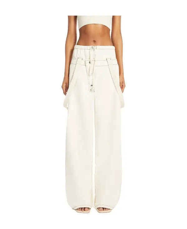 Sportmax Oggieri" Wide Leg Pants With Suspenders