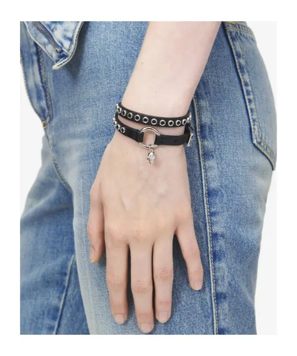 Alexander McQueen Double Wrap Skull Bracelet