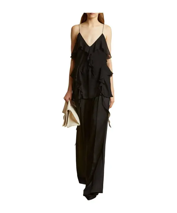 Khaite Simone Wide-leg Tailored Trousers - No