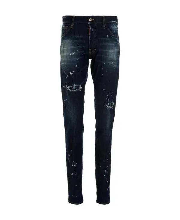 Dsquared2 Distressed Skinny Jeans With Pierced Detail - Black