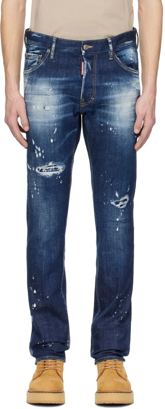 Dsquared2 Distressed Skinny Jeans With Pierced Detail - Black