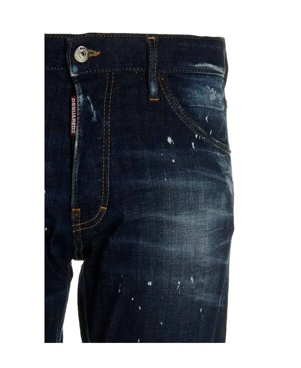 Dsquared2 Distressed Skinny Jeans With Pierced Detail - Black