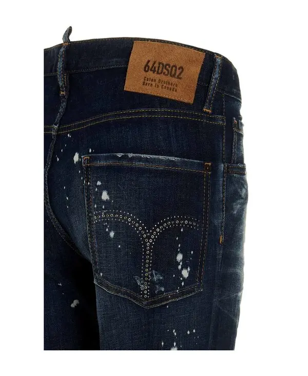 Dsquared2 Distressed Skinny Jeans With Pierced Detail - Black