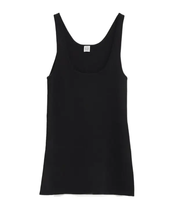 TOTEME Ribbed Knit Tank Top - Black