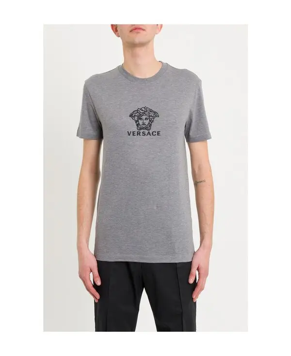Versace Logo Logo T-shirt With Round Neck