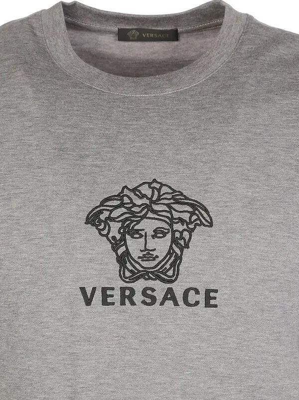 Versace Logo Logo T-shirt With Round Neck