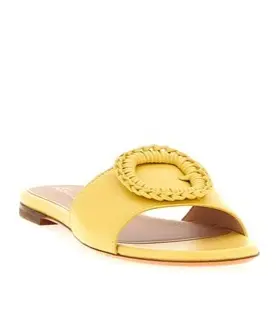 Santoni Corolla Slip-on Sandals With Woven Detail - Yellow