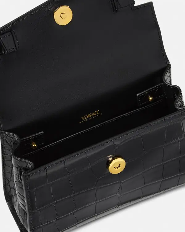 Versace Medusa 95 Embossed Small Handbag - Black