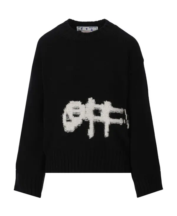 Off-White Logo-intarsia Knit Jumper - Black