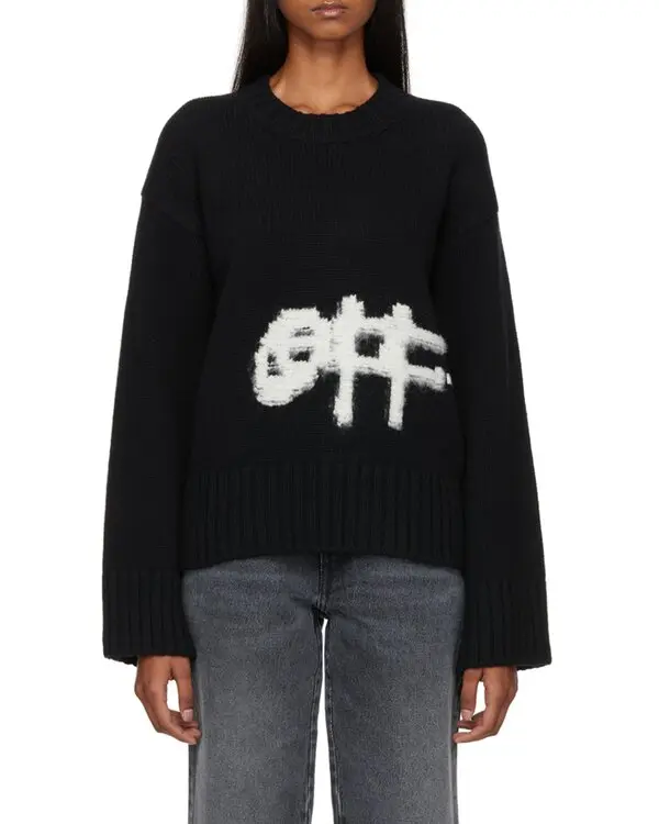 Off-White Logo-intarsia Knit Jumper - Black