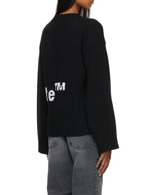 Off-White Logo-intarsia Knit Jumper - Black