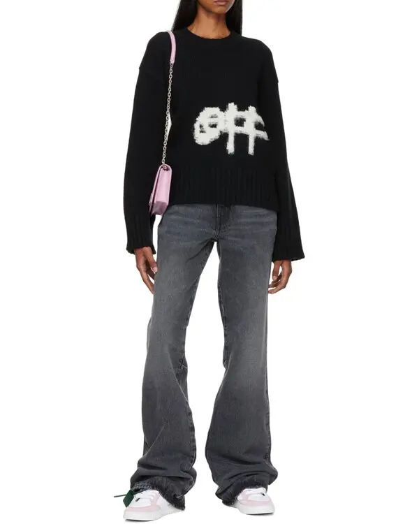 Off-White Logo-intarsia Knit Jumper - Black