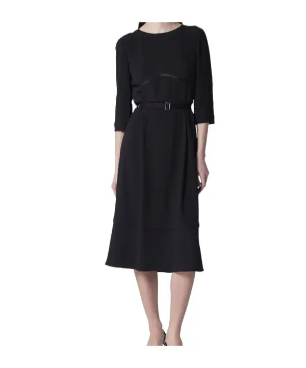 Prada Belted Waist Midi Dress