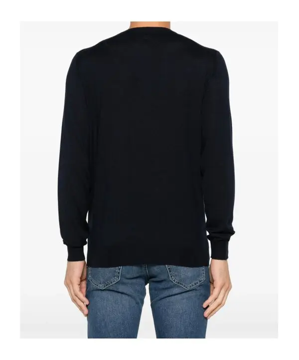 Fedeli Crew Neck Long Sleeve Knitwear - Black