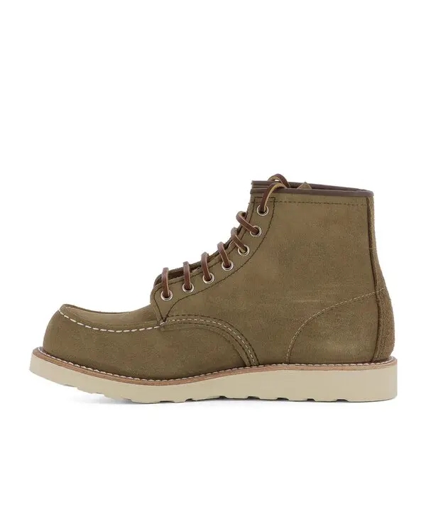Red Wing Round Toe Lace Up Ankle Boots - Green