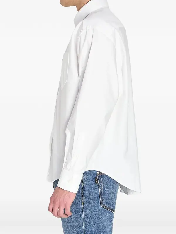 AMI Paris Logo Embroidered Long-sleeve Shirt