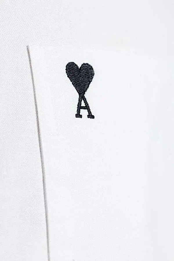 AMI Paris Logo Embroidered Long-sleeve Shirt