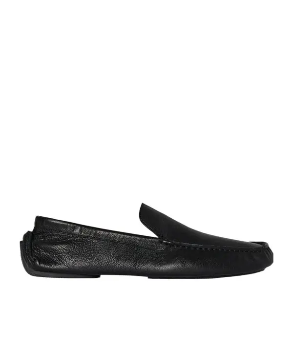 THE ROW Round Head Loafer Shoes - Black