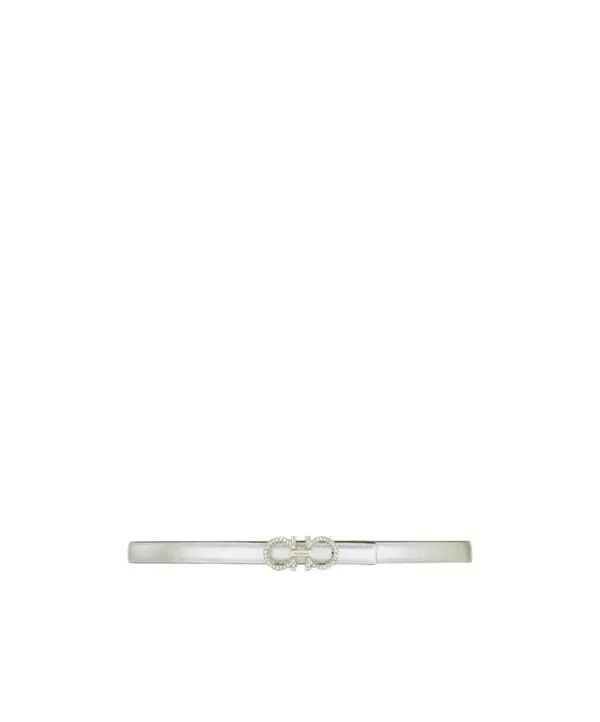 FERRAGAMO Reversible Gancini Belt - Silver/black