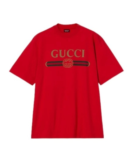 Gucci Logo Printed Jersey T-shirt - Red