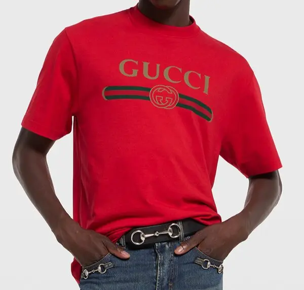 Gucci Logo Printed Jersey T-shirt - Red