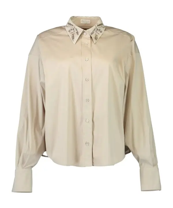 Brunello Cucinelli Floral Appliqué Shirt