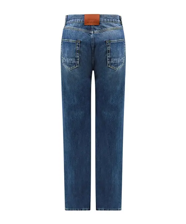 Alexander McQueen Logo Patch Straight-leg Jeans - Blue