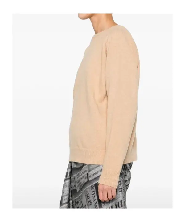 MAISON MARGIELA Long Sleeve V-neck Knit Top - Beige