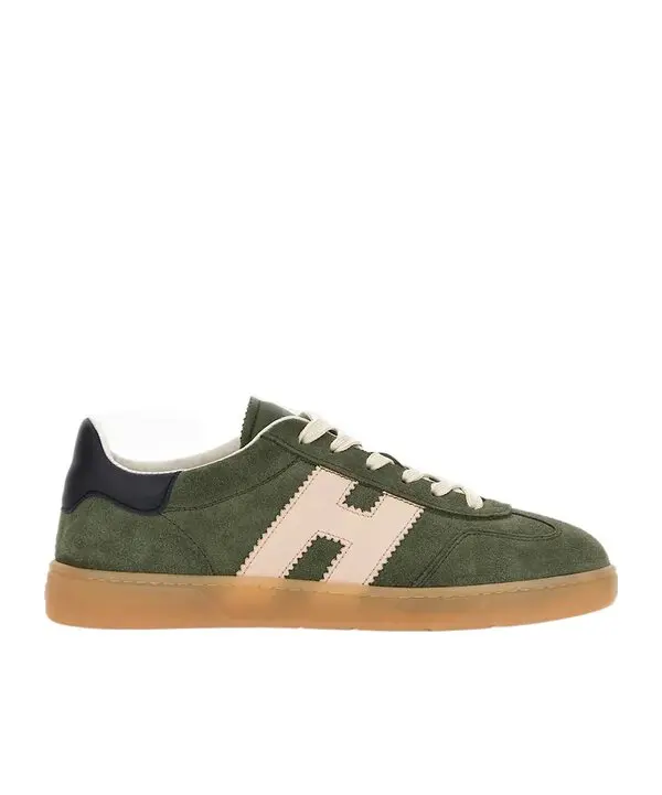 Hogan Suede And Leather H Patch Sneakers - Green