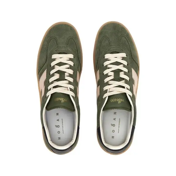 Hogan Suede And Leather H Patch Sneakers - Green