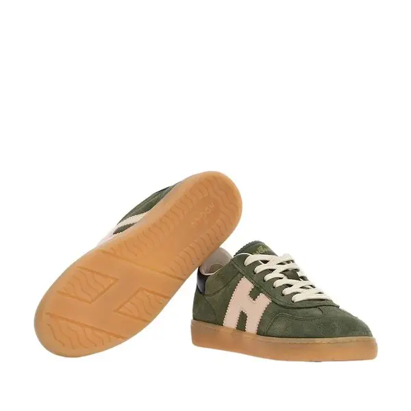 Hogan Suede And Leather H Patch Sneakers - Green